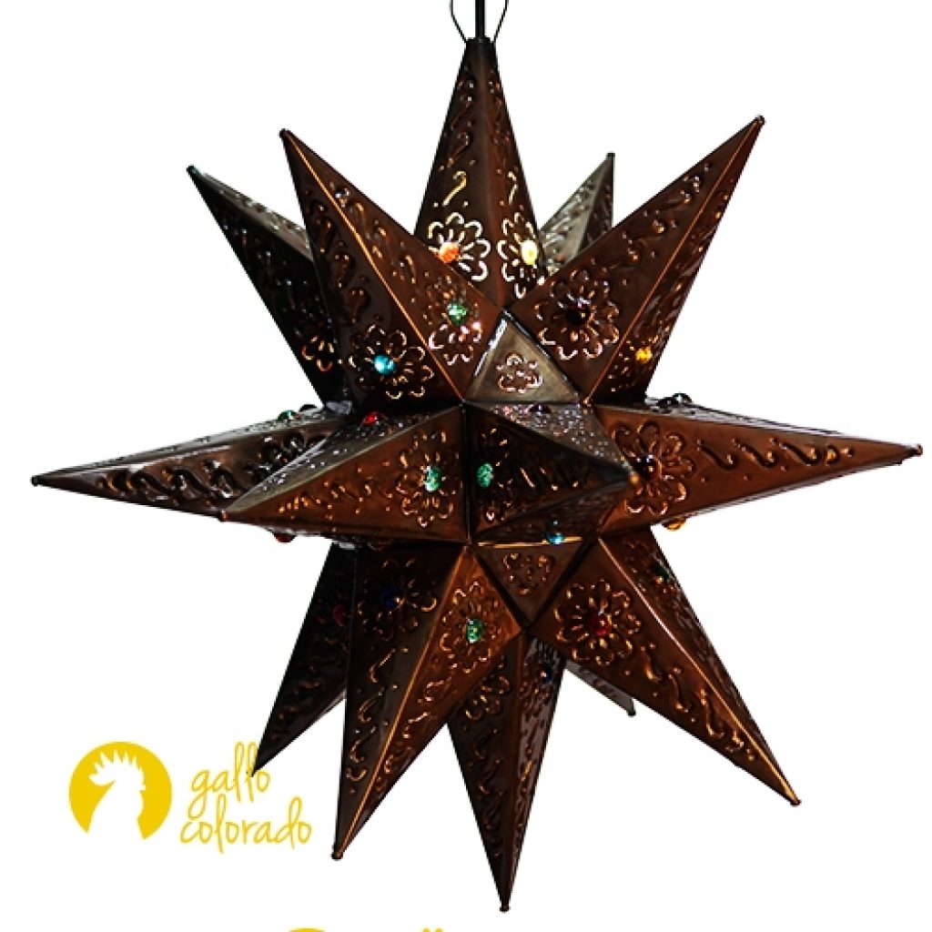 Estrella de latón, lampara colgante - Gallo Colorado